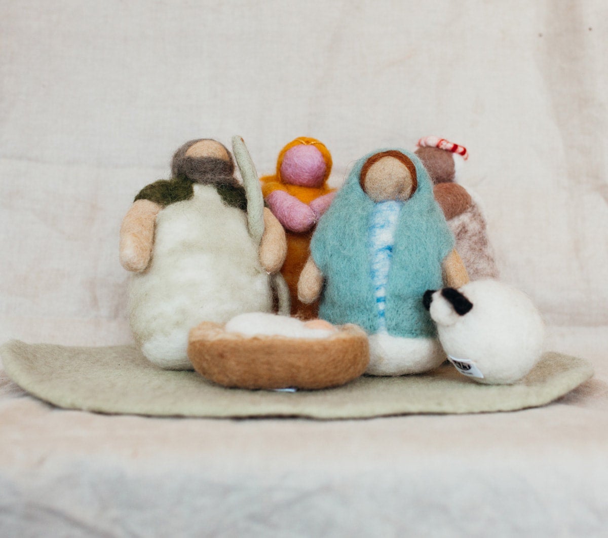 Wool Nativity from Nepal- 6 piece | Hendley Market